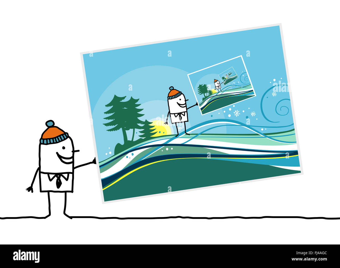 Cartoon postcard hi-res stock photography and images - Alamy