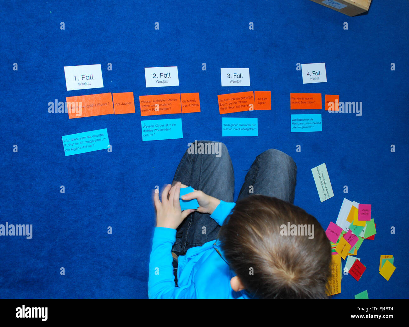 Boy learning german grammar at school Stock Photo - Alamy