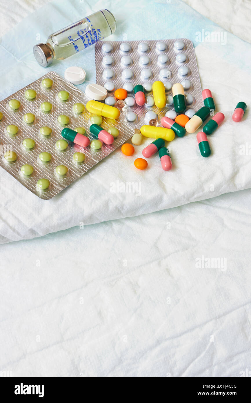 Medical arrangement with a background for a text Stock Photo - Alamy