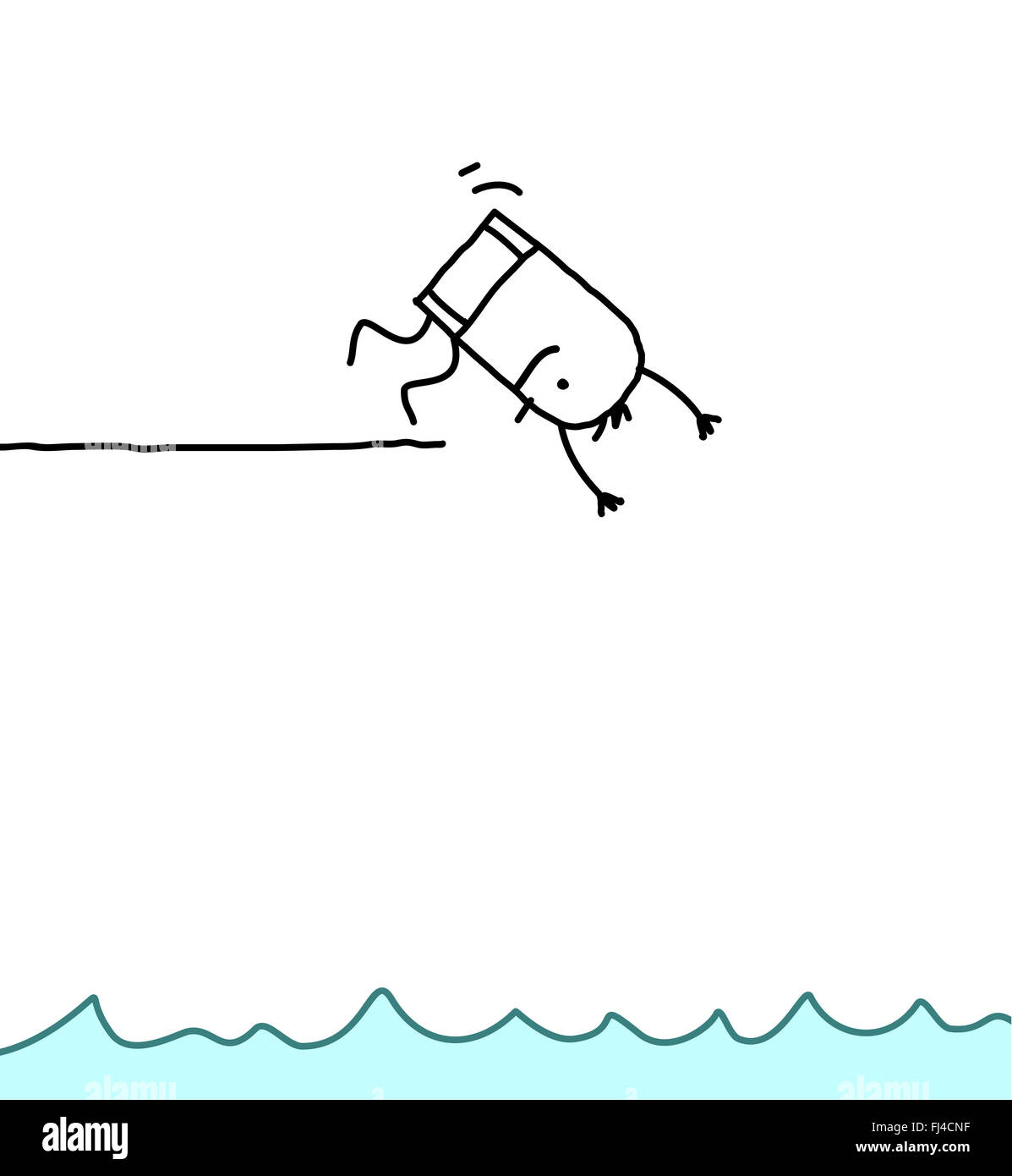 cartoon diving man Stock Photo - Alamy