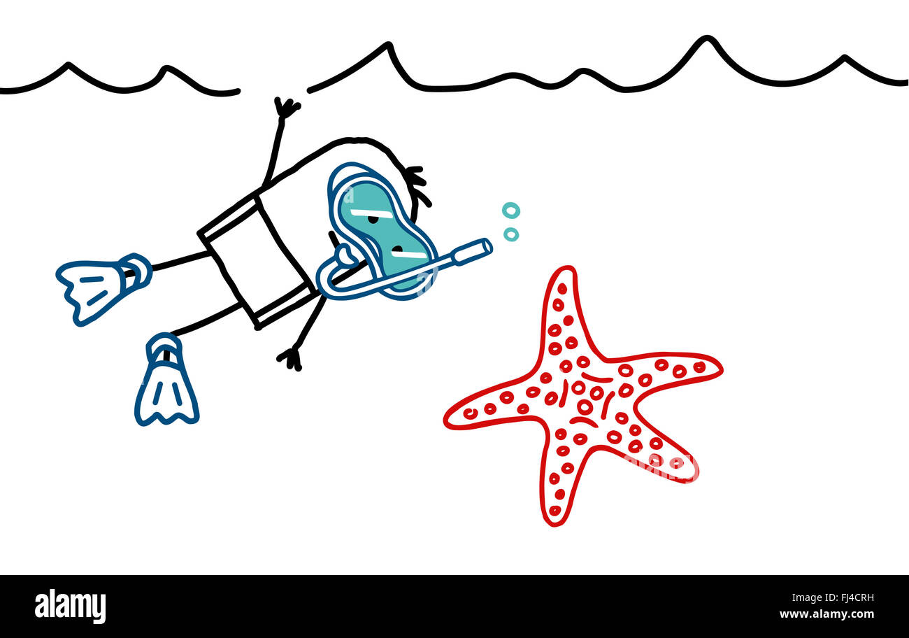 Sea adventure cartoon characters Cut Out Stock Images & Pictures - Alamy