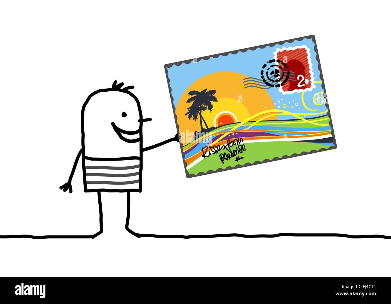 Summer vacation travel cartoon Cut Out Stock Images & Pictures - Alamy