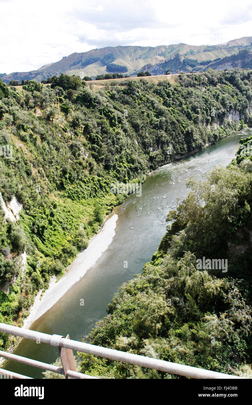 View of Rangitikei River from inside the Northern Explorer Train in ...