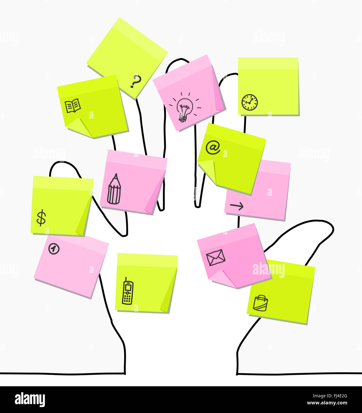 hand drawing with sticky notes Stock Photo - Alamy