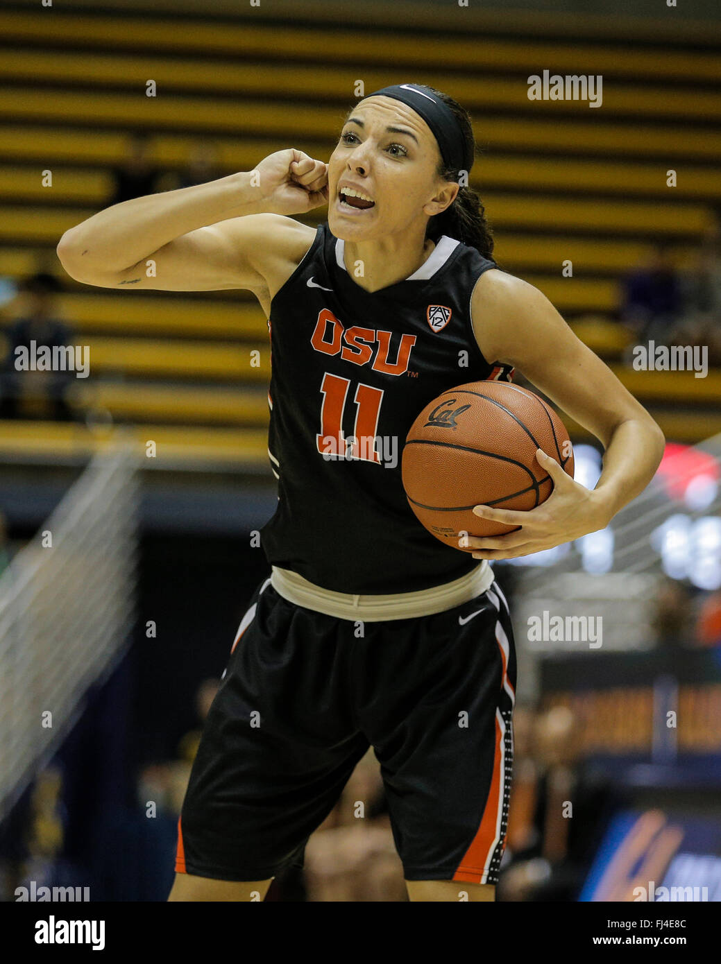Berkeley CA, USA. 28th Feb, 2016. OSU G # 11 Gabriella Hanson game ...