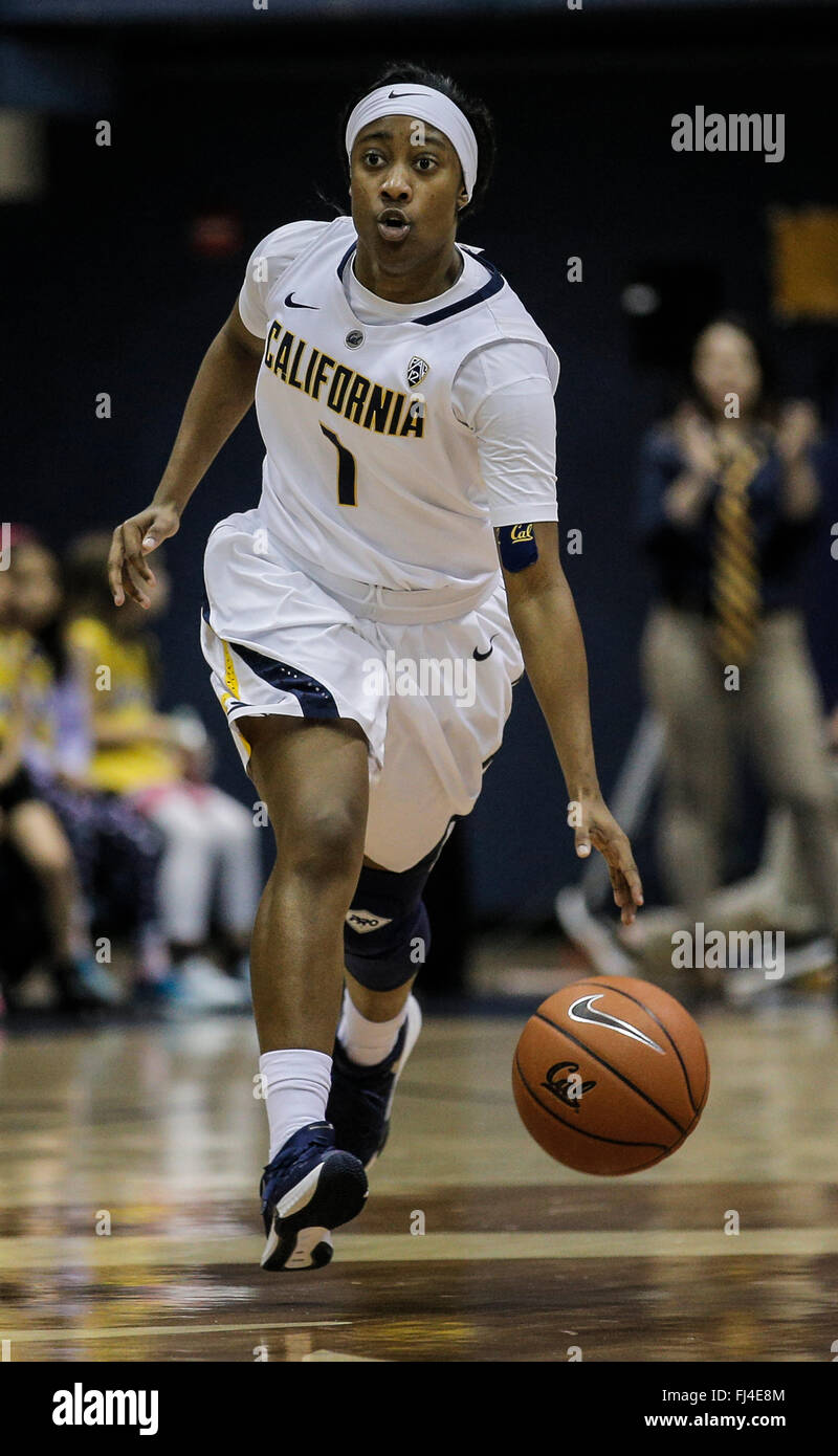 Berkeley CA, USA. 28th Feb, 2016. California G # 1 Asha Thomas game ...