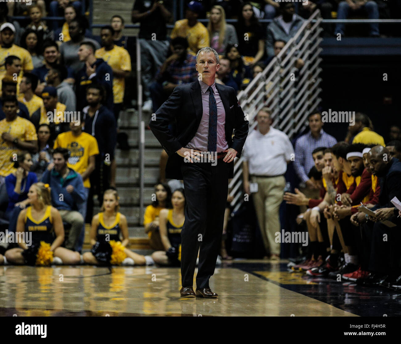 Berkeley CA, USA. 28th Feb, 2016. USC Head coach Andy Enfield during ...
