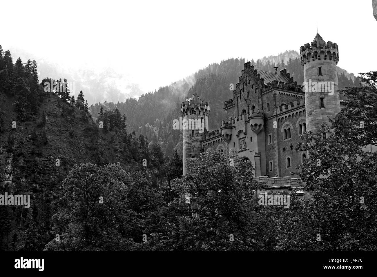 Neuschwanstein , bavaria, germany Black and White Stock Photos & Images ...