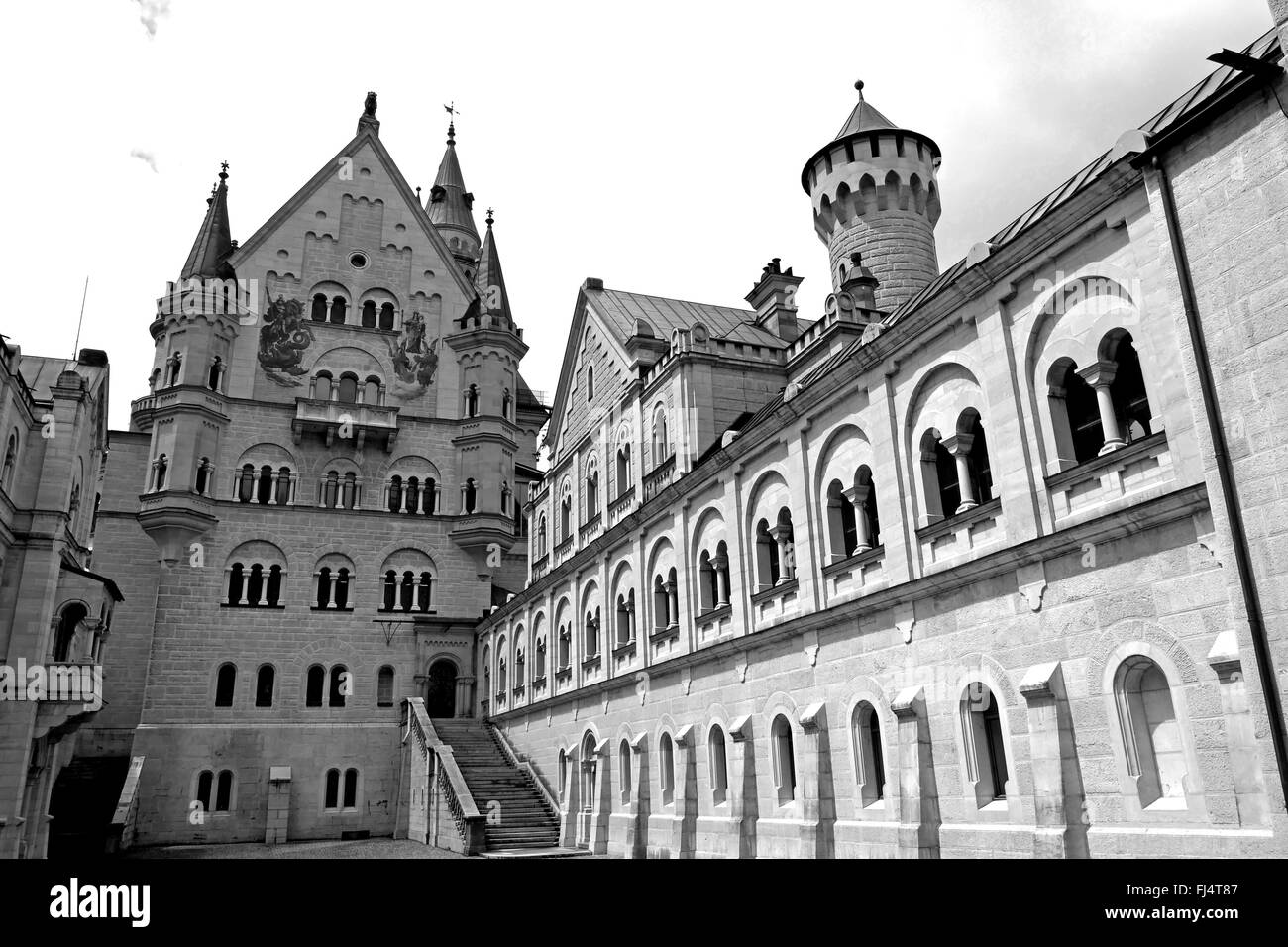 Neuschwanstein castle courtyard hi-res stock photography and images - Alamy