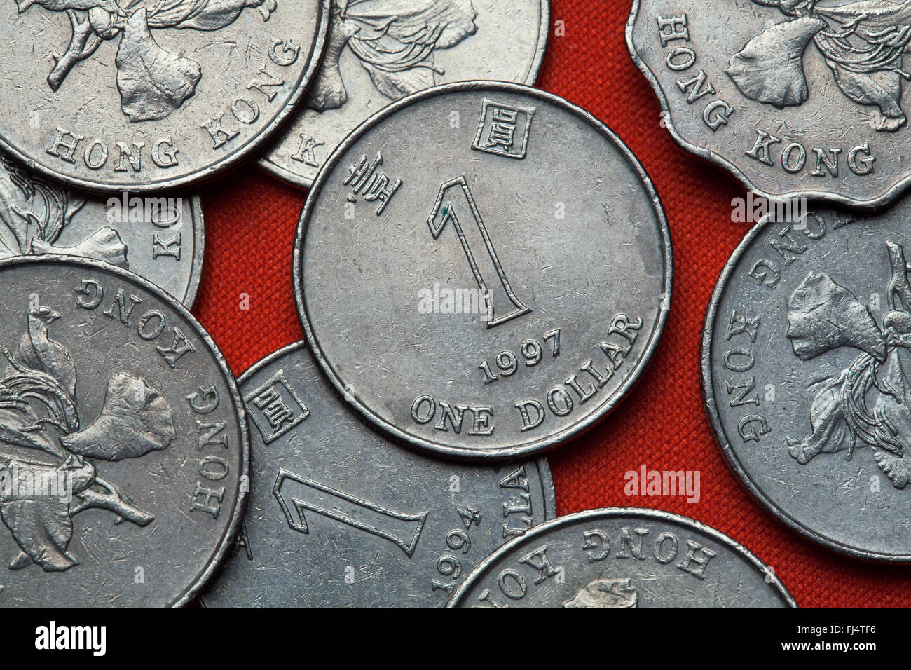Coins of Hong Kong. One Hong Kong dollar Stock Photo - Alamy