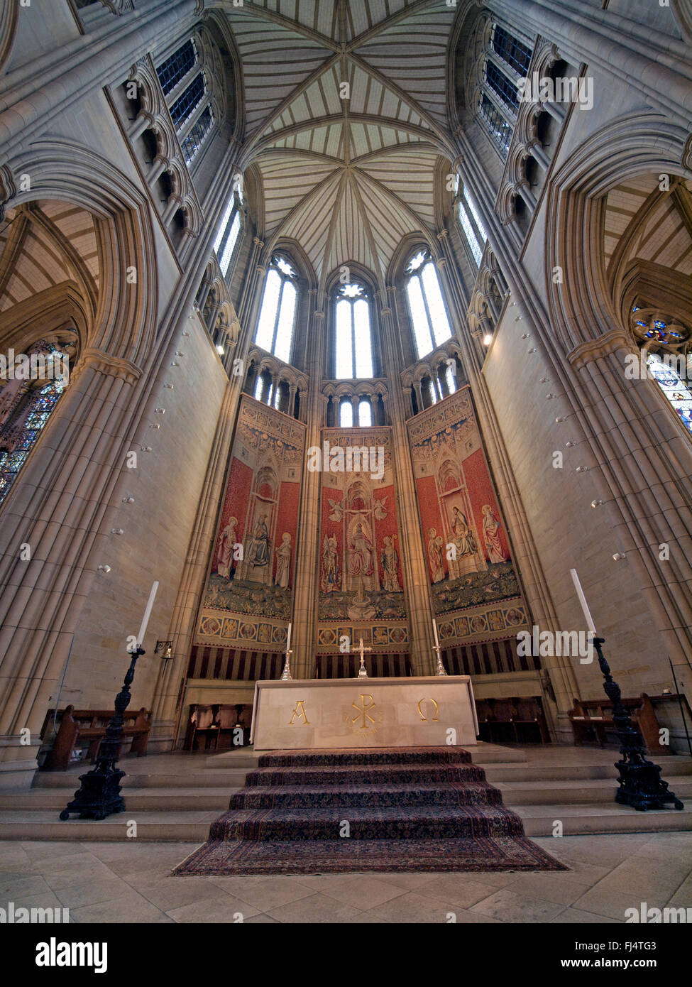 The interior of Lancing College Chapel, West Sussex, England Stock ...