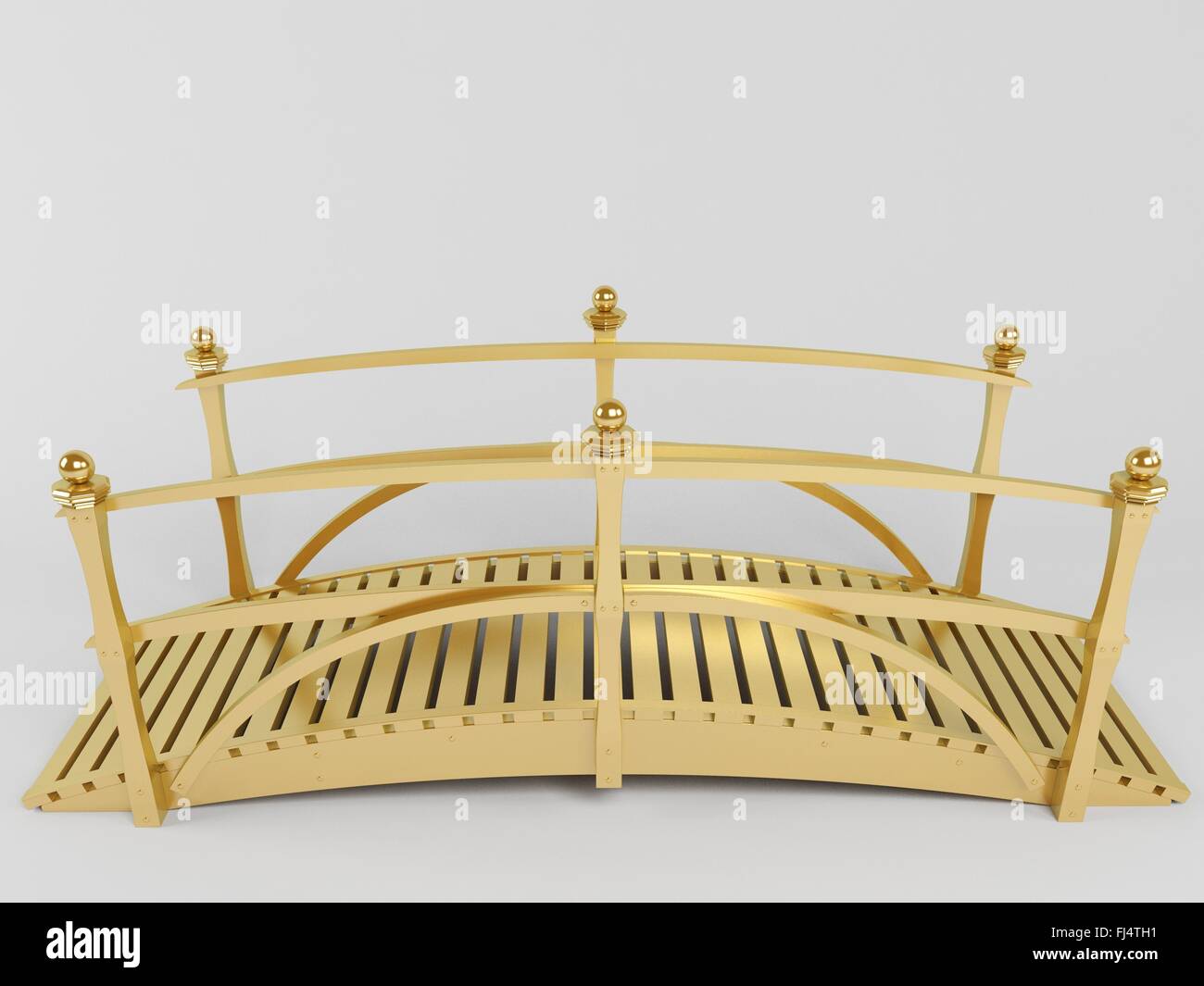 isolated 3d golden bridge inside a white stage side view Stock Photo ...