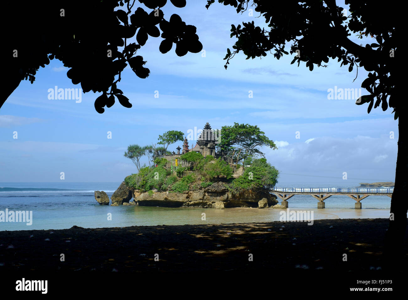 ismoyo island with amerta jati hindu temple at balekambang east java ...