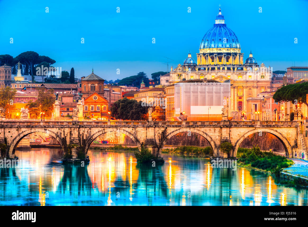 Rome, Saint Angel Castle, St. Peter and Vatican.Italy Stock Photo - Alamy