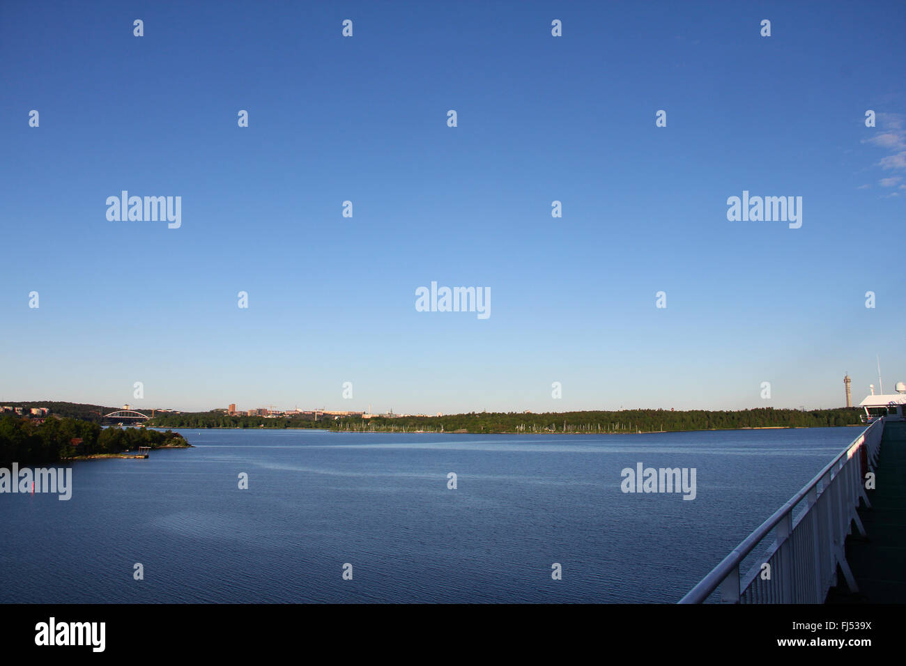 Sea landscape with green islands in Gulf of Bothnia, high angle view ...