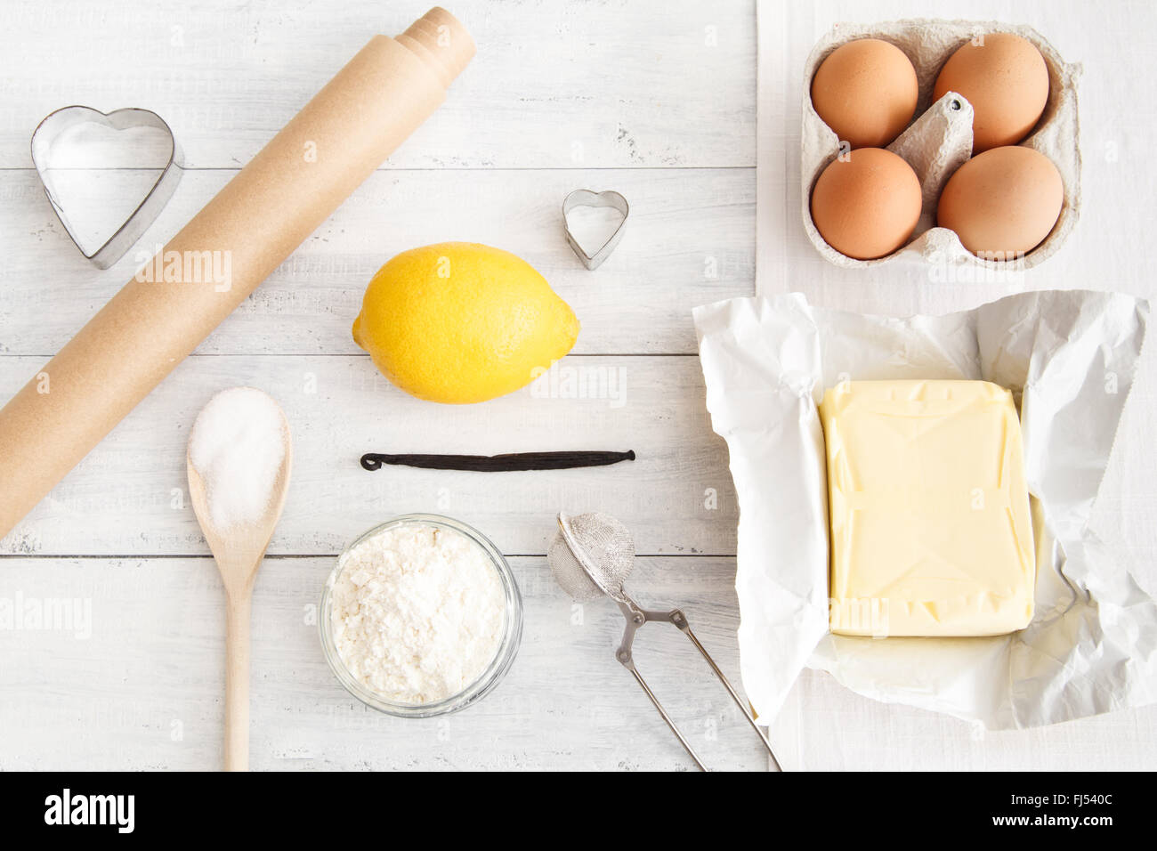 Flat lay ingredients flour hi-res stock photography and images - Alamy