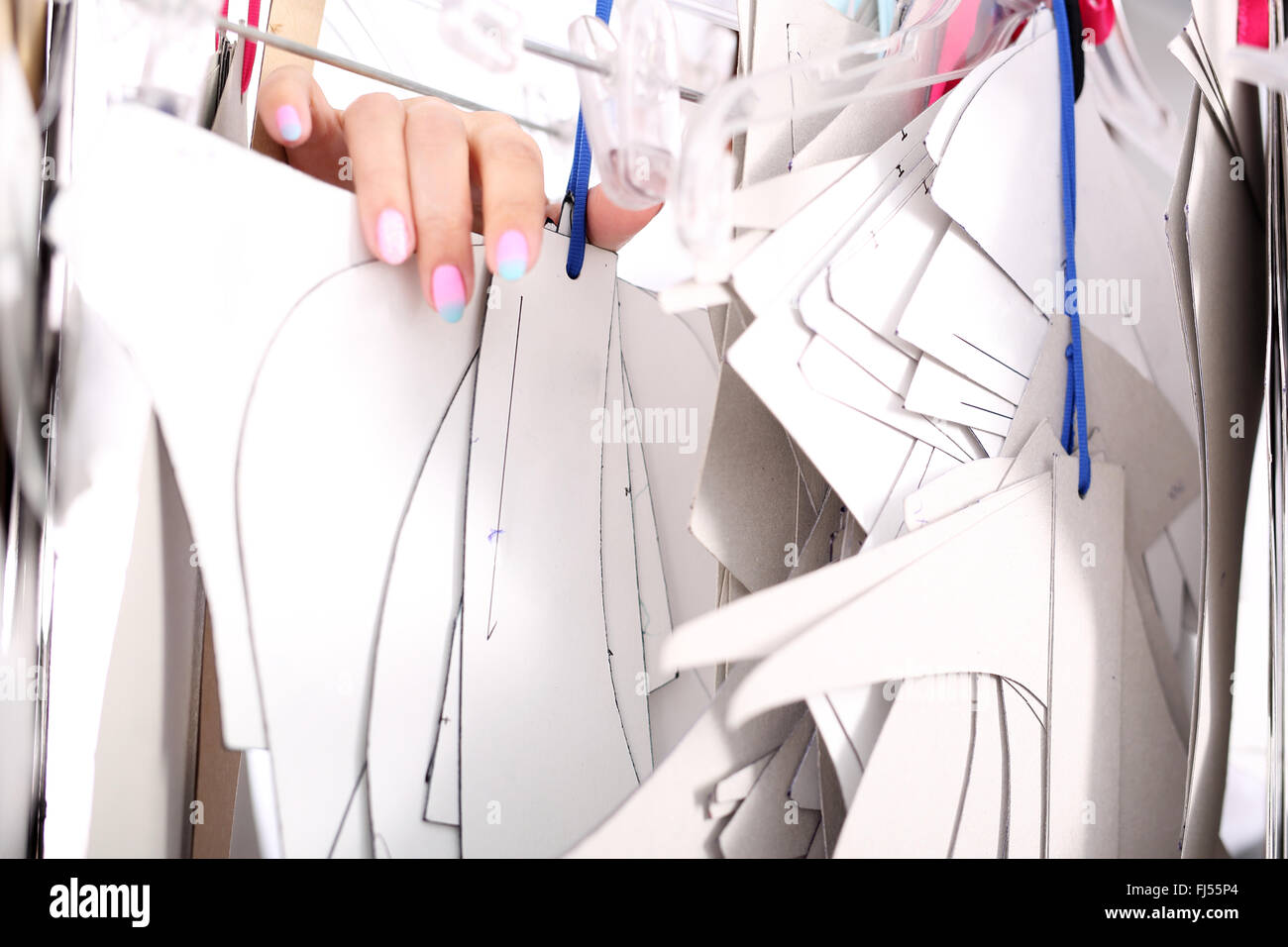 Sewing patterns. Showroom. Sewing. Cutting room. A tailor, tailor's ...