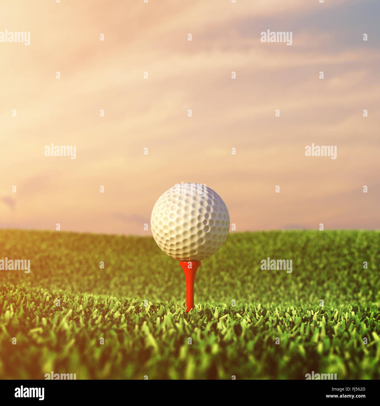 Golf ball on grass , Golf tournament , Golf course Stock Photo - Alamy