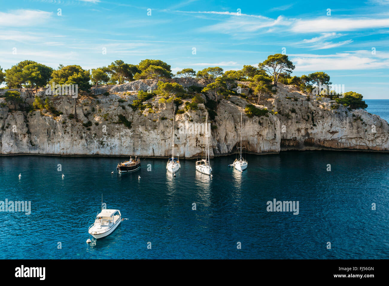 Beautiful nature of Calanques on the azure coast of France. Calanques ...