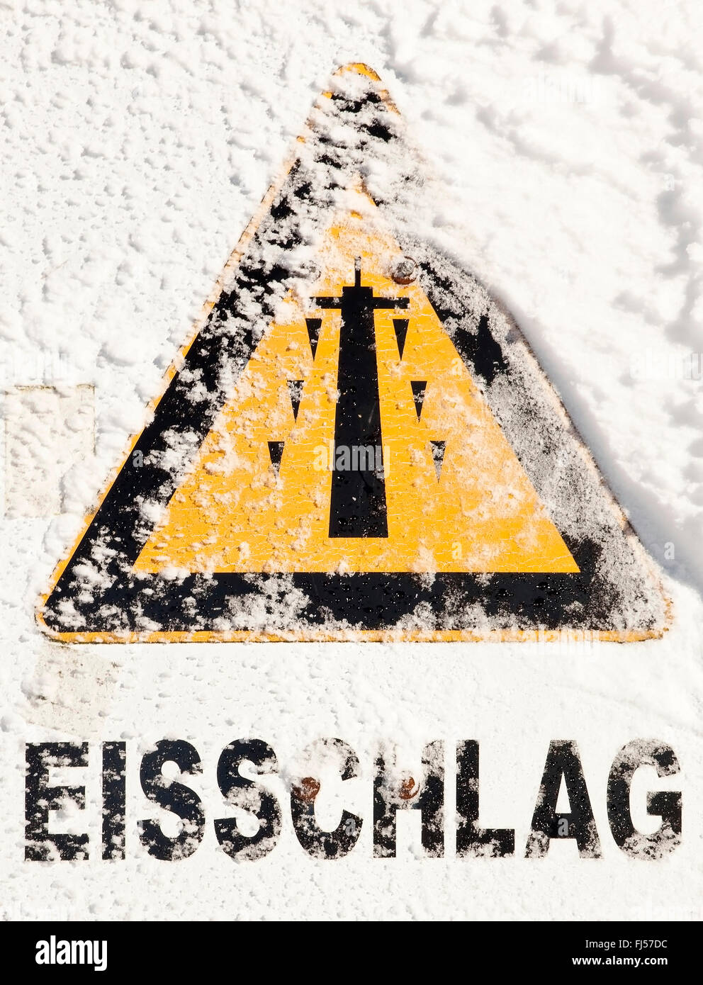 Caution falling ice sign hi-res stock photography and images - Alamy