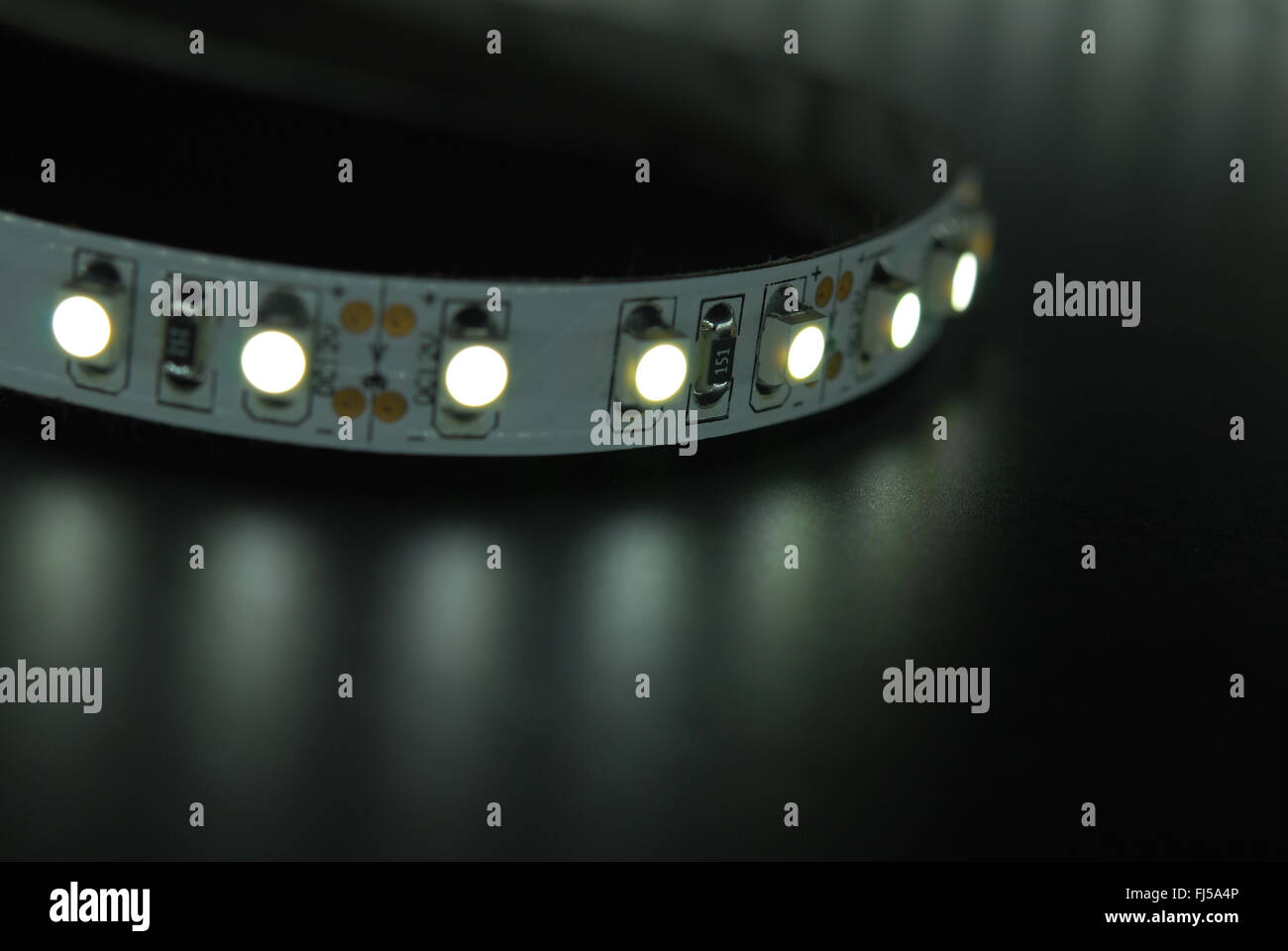 Included led strip on the black background Stock Photo - Alamy