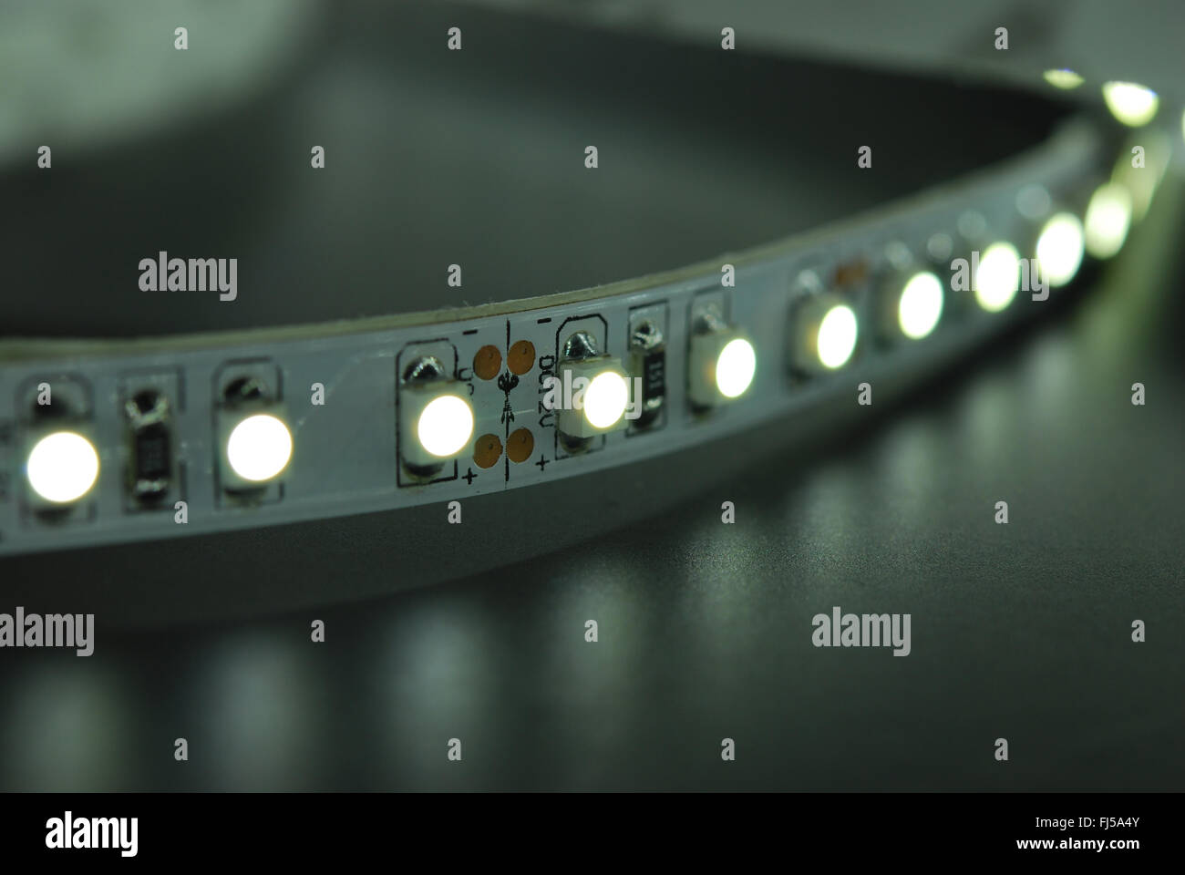 White led strip on the black background Stock Photo - Alamy