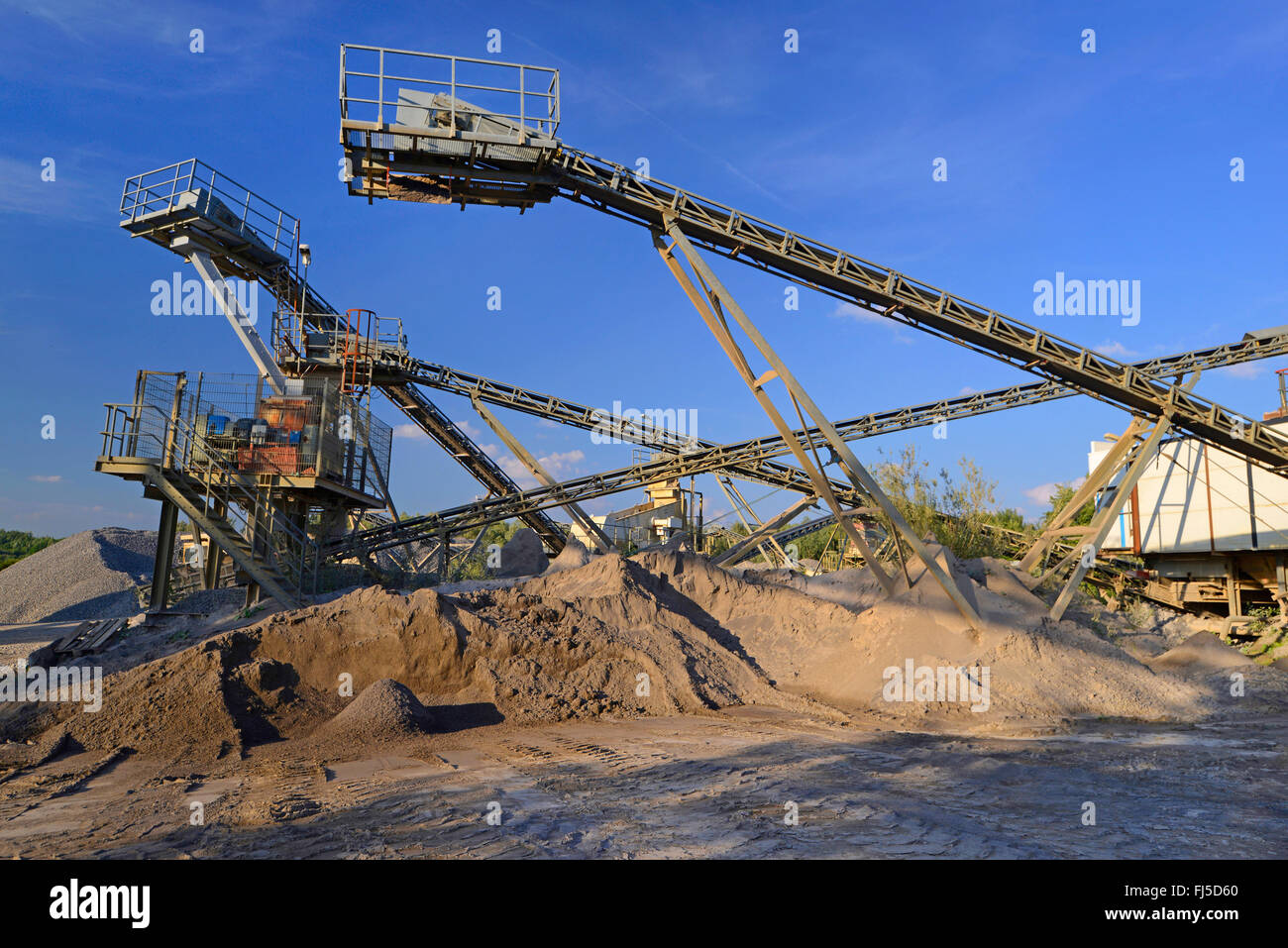 conveyor system in a limestone quarry, Germany, Bergisches Land ...