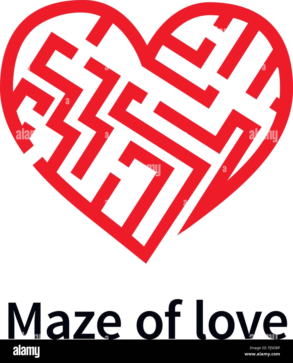 Maze of love red sign on white Stock Vector Image & Art - Alamy