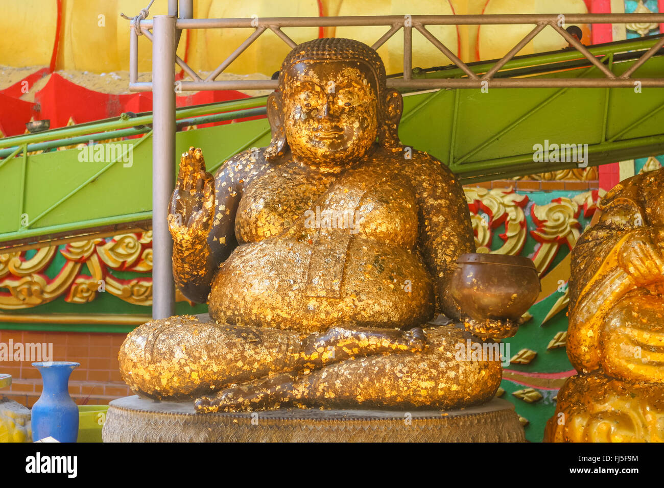 Golden statue of Budha in the Budhist Temple in Thailand Stock Photo ...