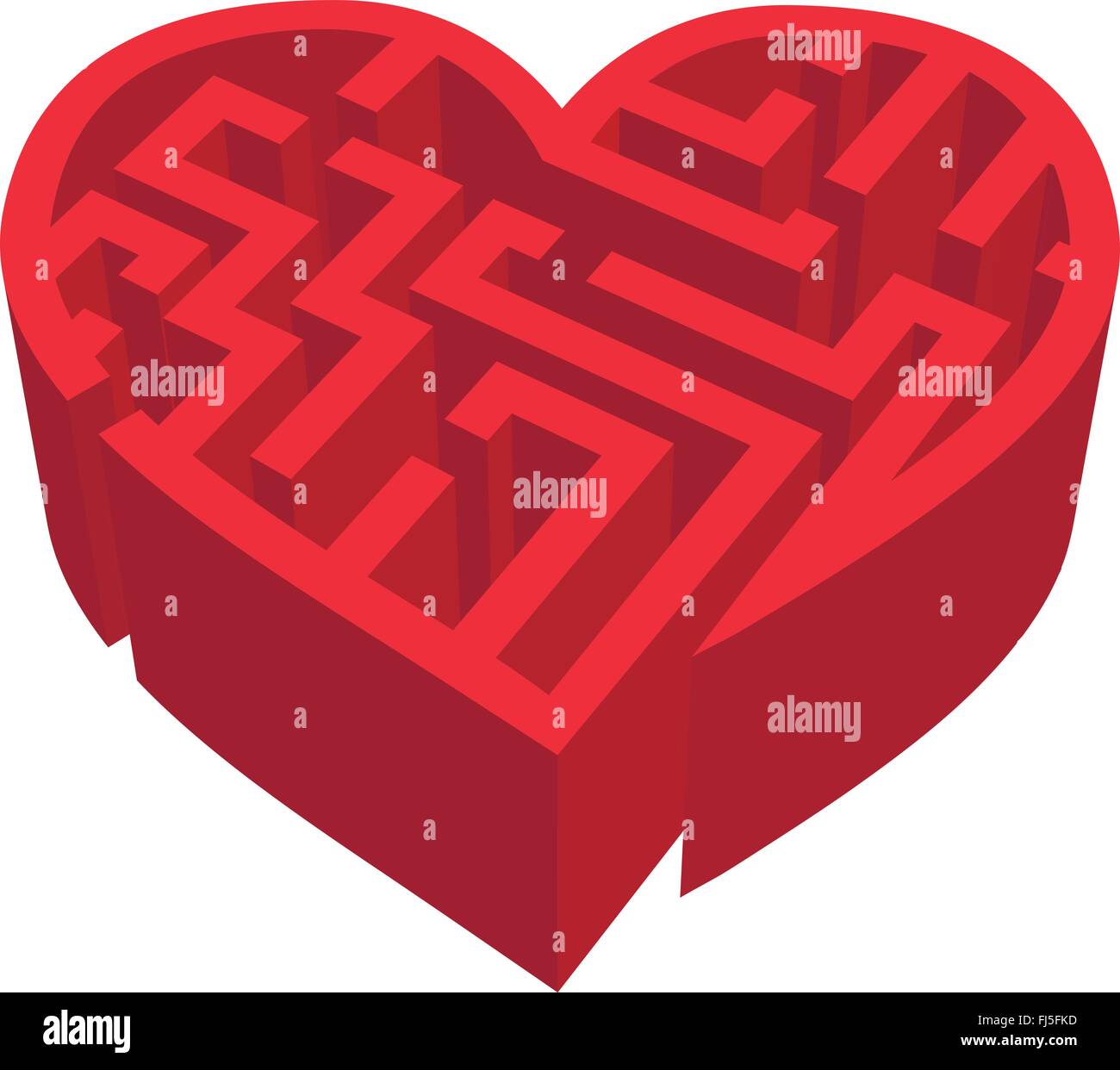 Maze of love red labyrinth on white Stock Vector Image & Art - Alamy