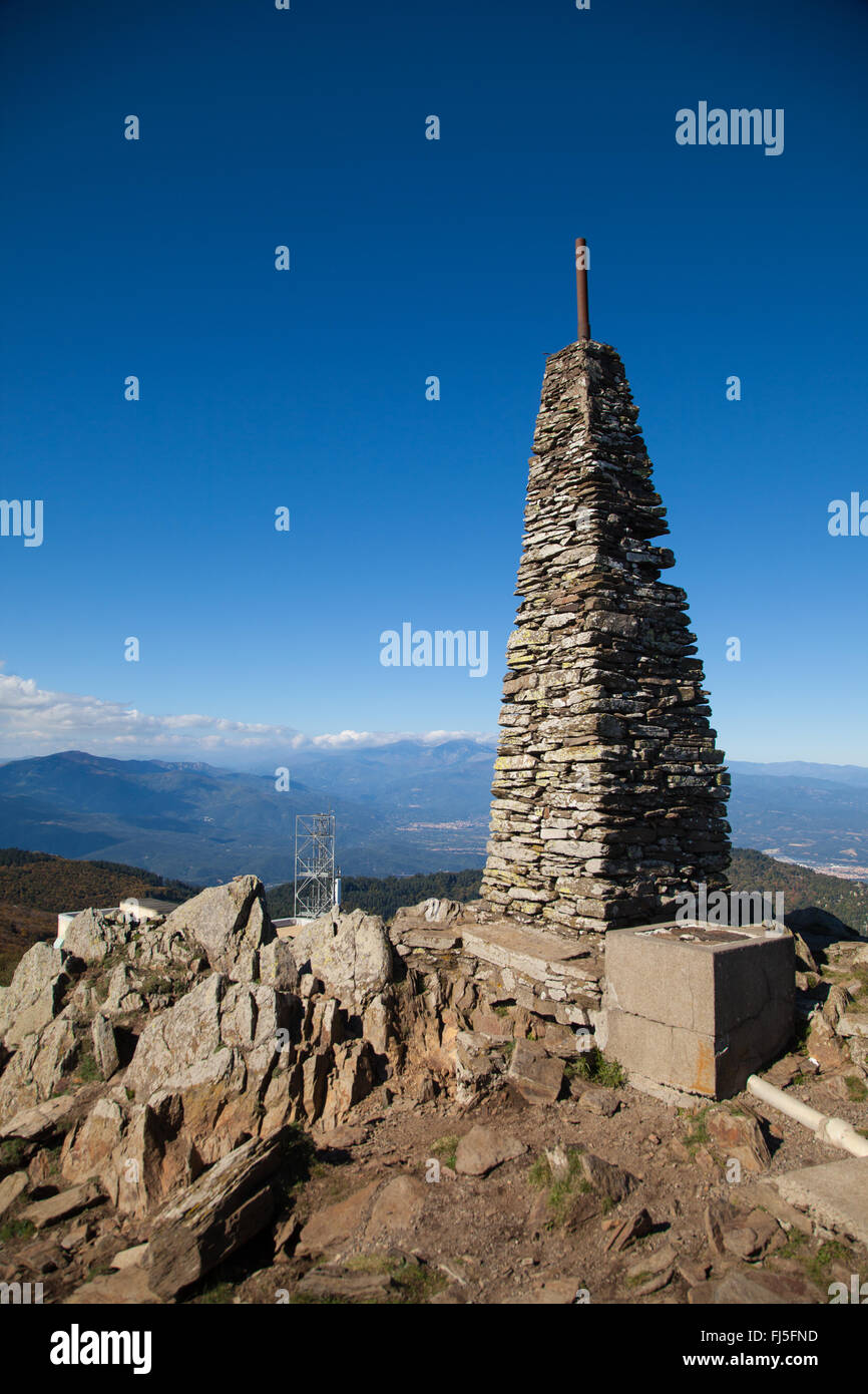 The Cairn on the top of Puig Neulós in the eastern Pyrenees, France ...