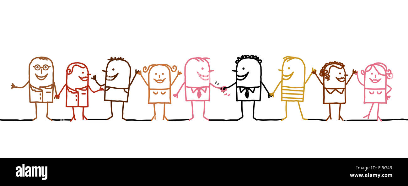 hand drawn cartoon characters Stock Photo - Alamy