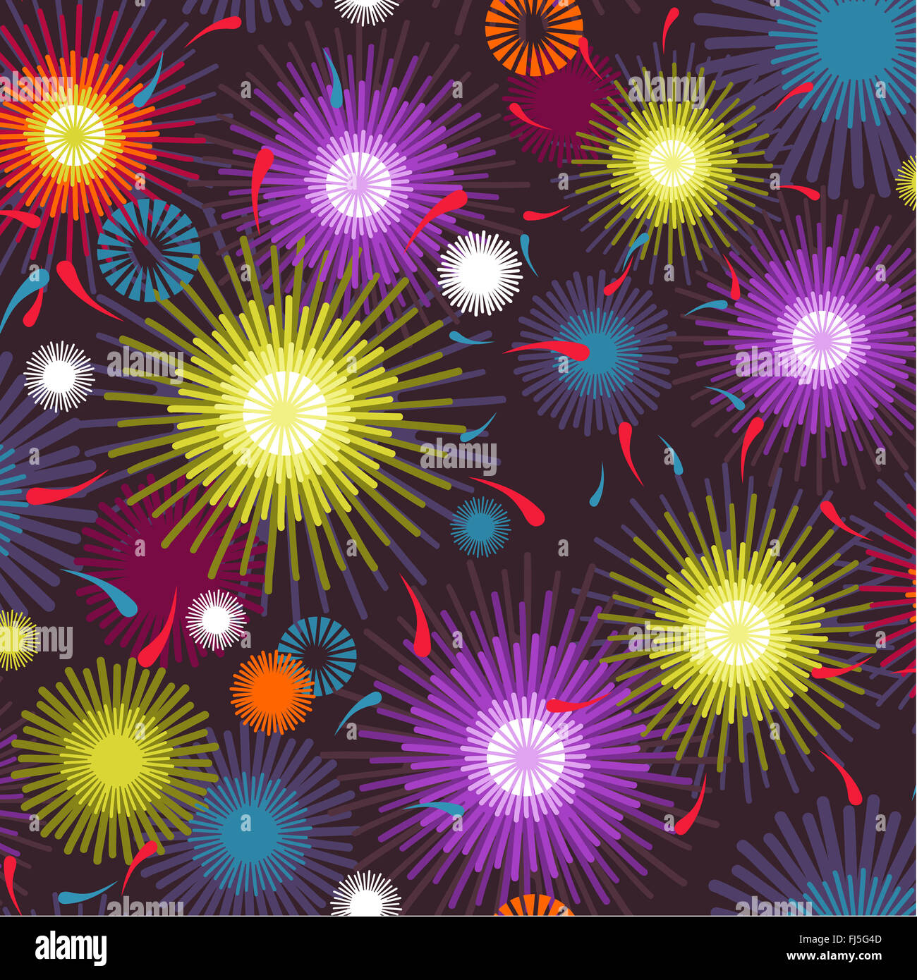 seamless fireworks pattern Stock Photo - Alamy