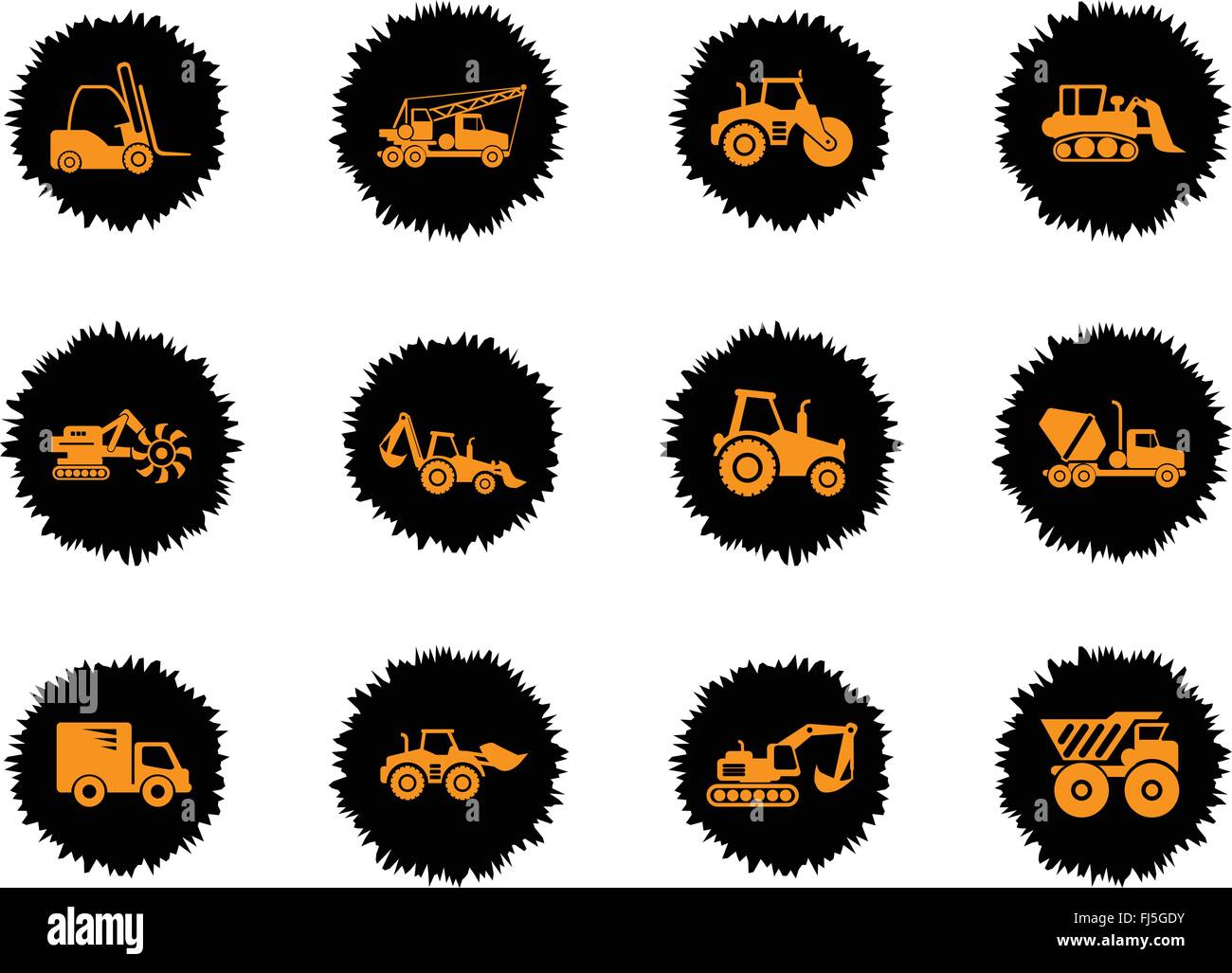 Transportation and Construction Machines icons Stock Vector Image & Art ...