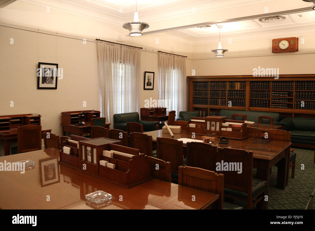 Inside Old Parliament House in Canberra, now the Museum of Australian ...