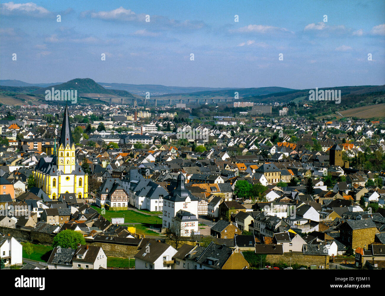 view to Bad Neuenahr and motorway bridge Ahrtalbruecke , Germany ...