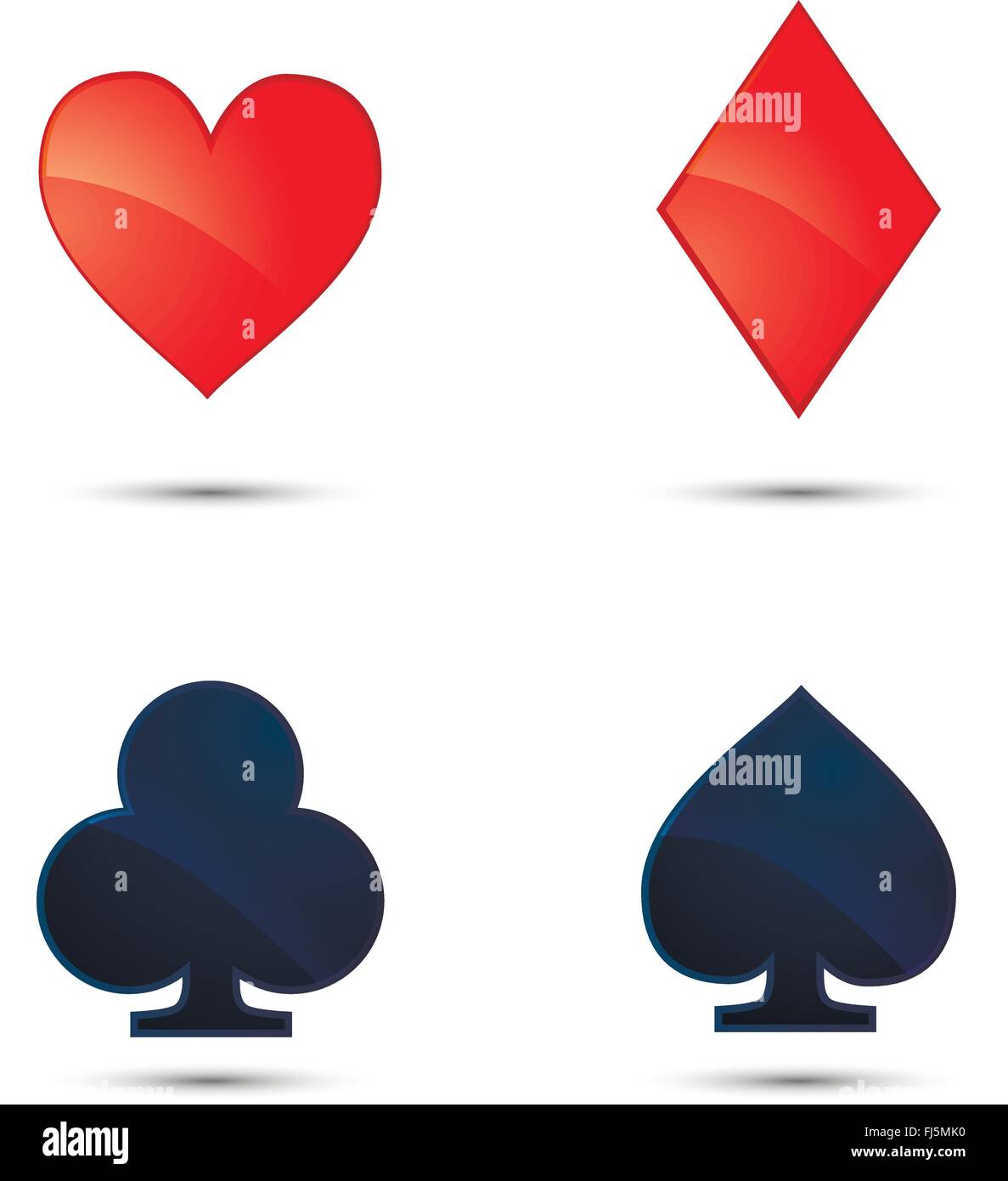 Set of glossy card suits icons on white Stock Vector Image & Art - Alamy