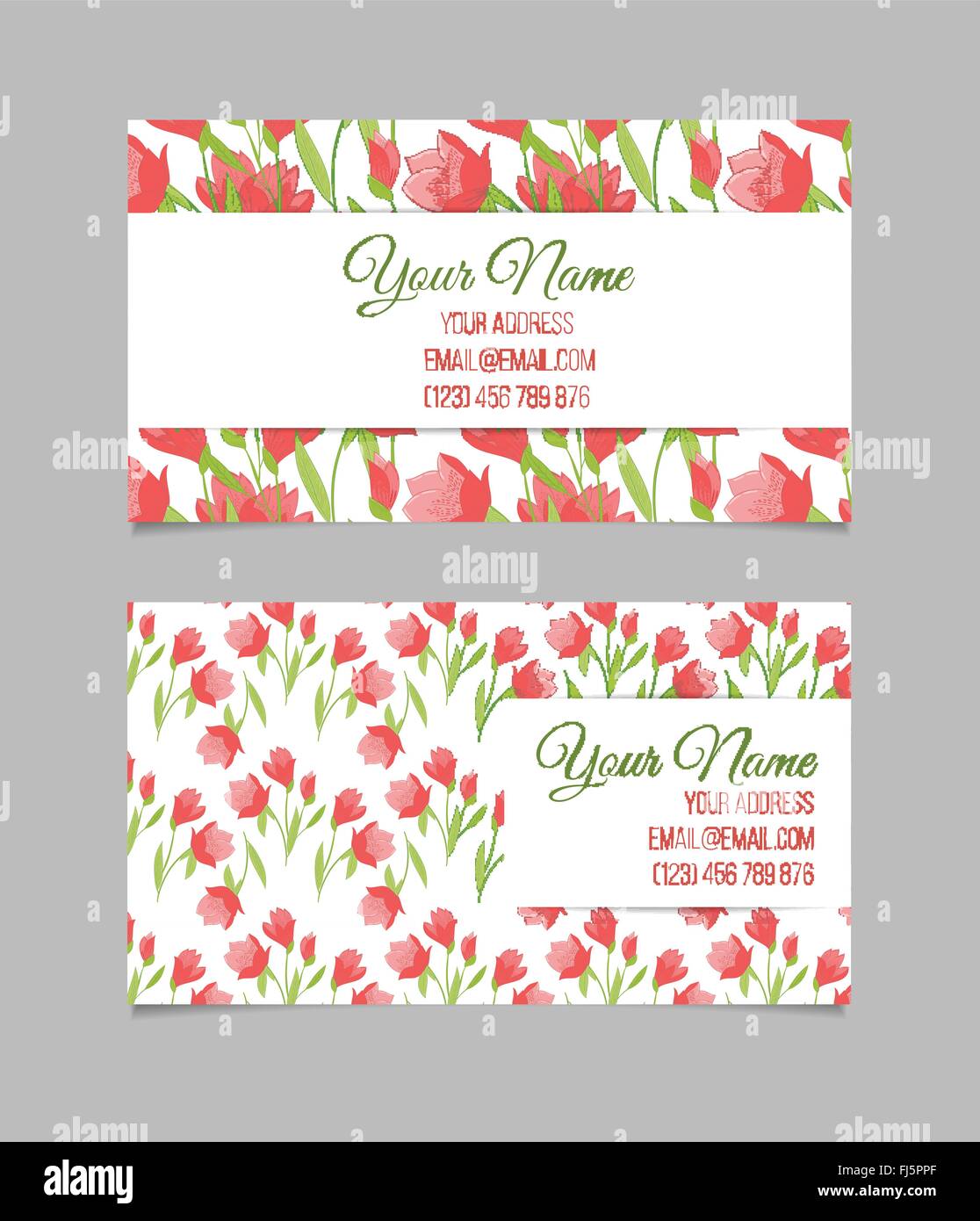 Beautiful floral business cards Stock Vector Image & Art - Alamy