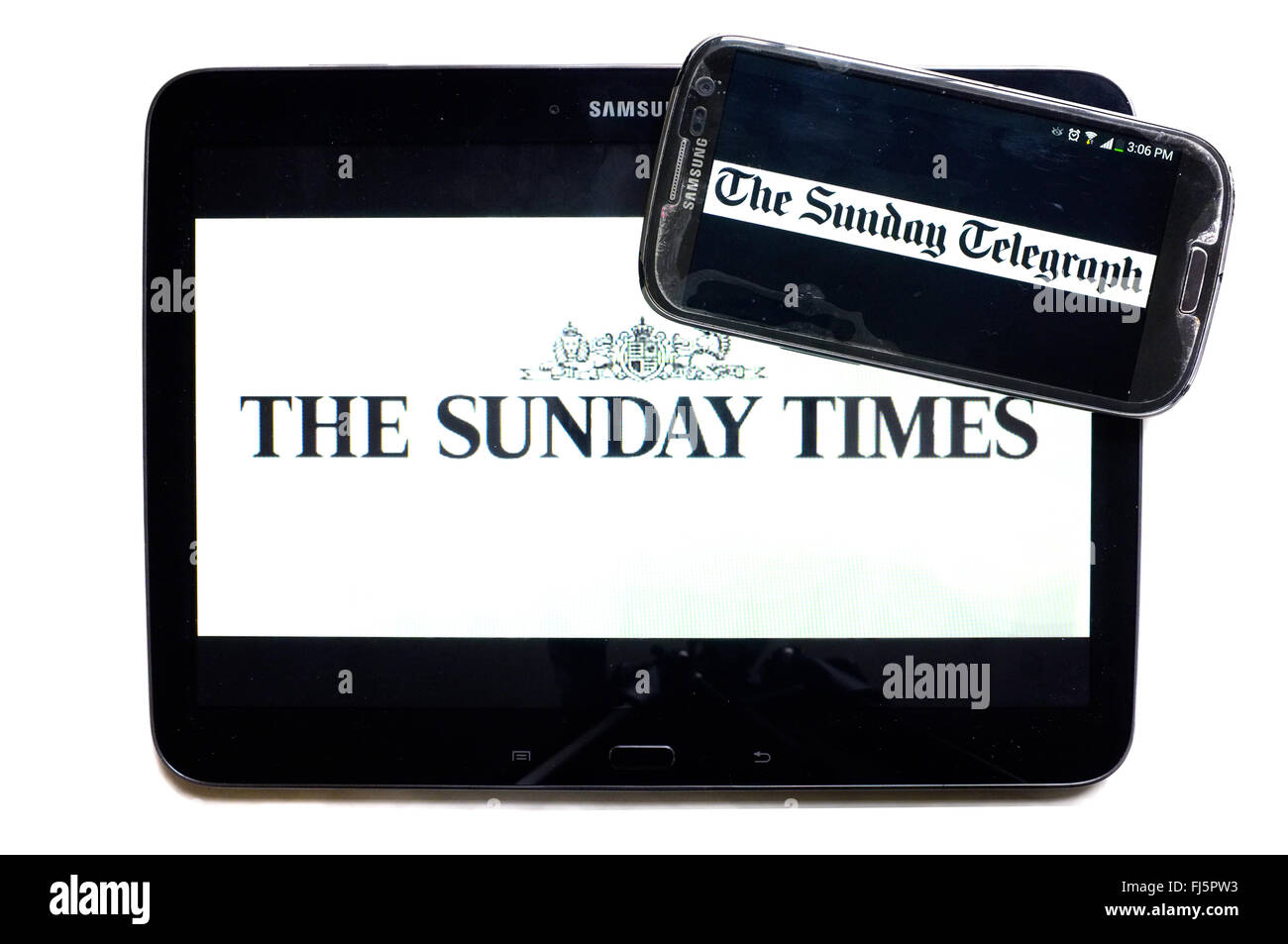 The logos of The Sunday Times and The Sunday Telegraph newspapers ...