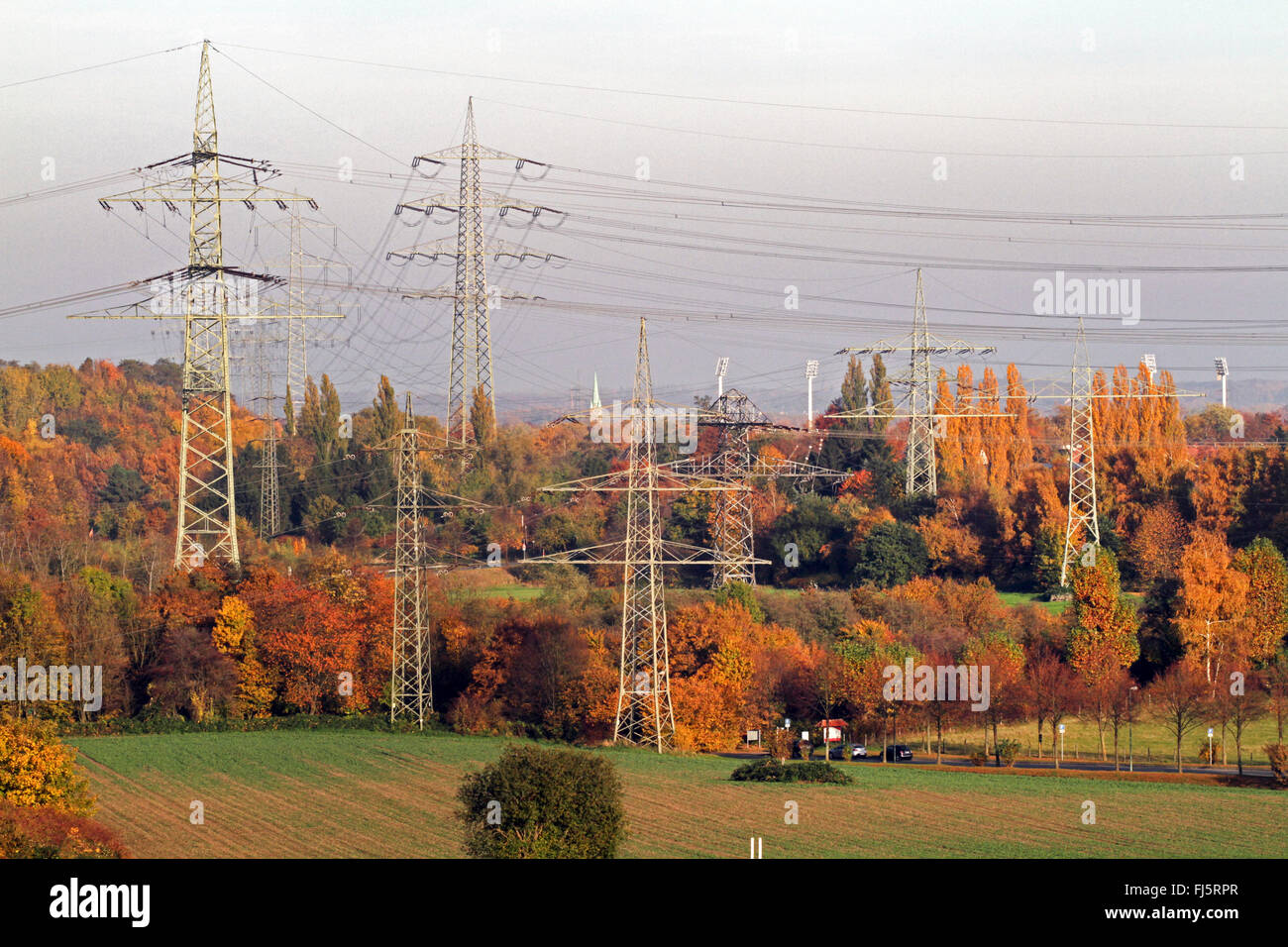 Pylons in the landscape hi-res stock photography and images - Alamy