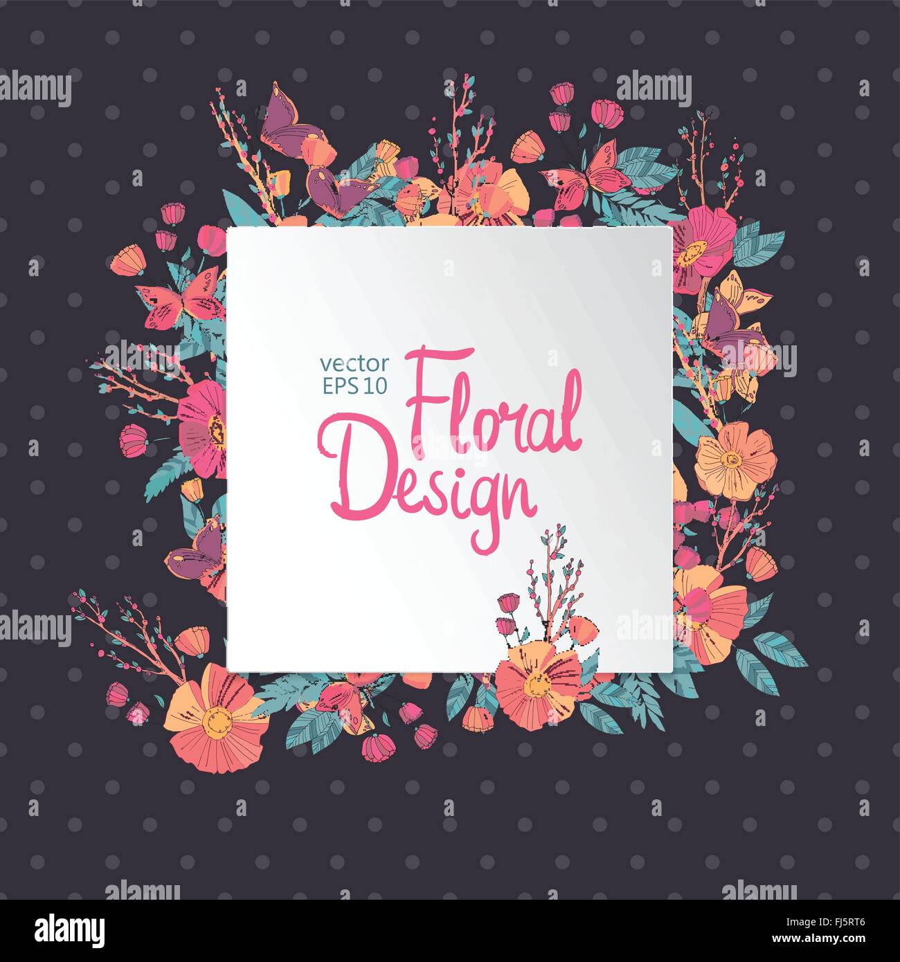 Vintage floral vector frame Stock Vector Image & Art - Alamy