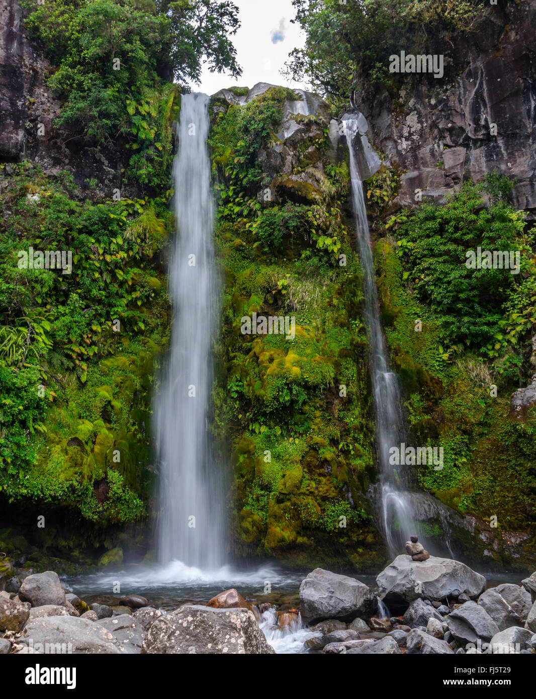 Dawson Falls in Egmont National Park on the North Island of New Zealand ...