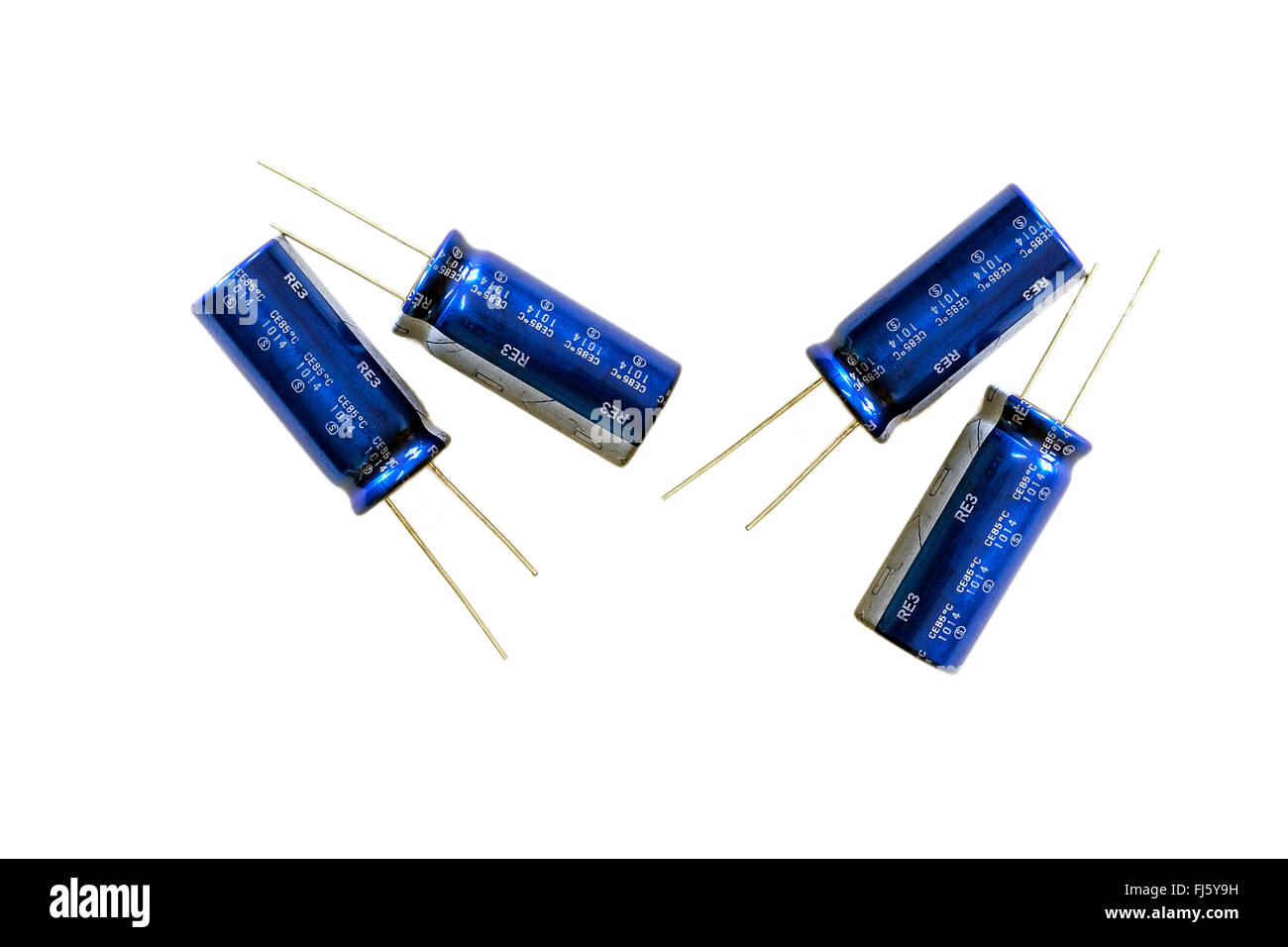 Group of capacitors isolated on white background Stock Photo - Alamy