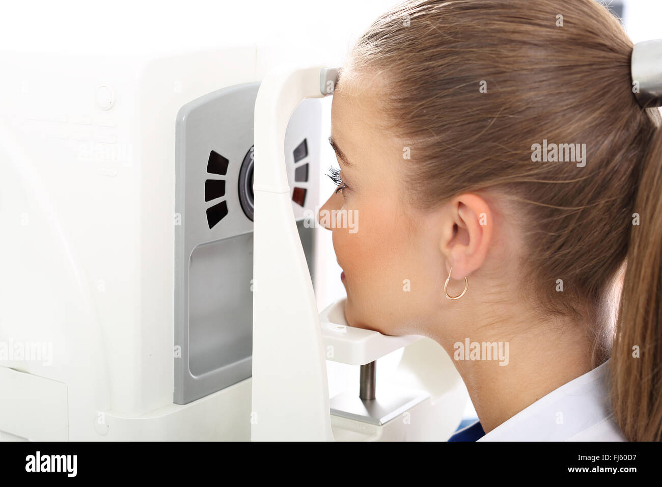The patient in ophthalmology clinic during the study of computer vision ...