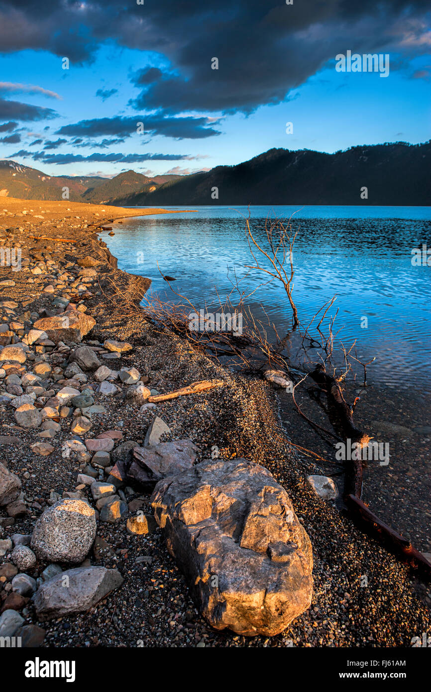The rocky shoreline of Lake Pend Oreille near Bayview, Idaho Stock ...
