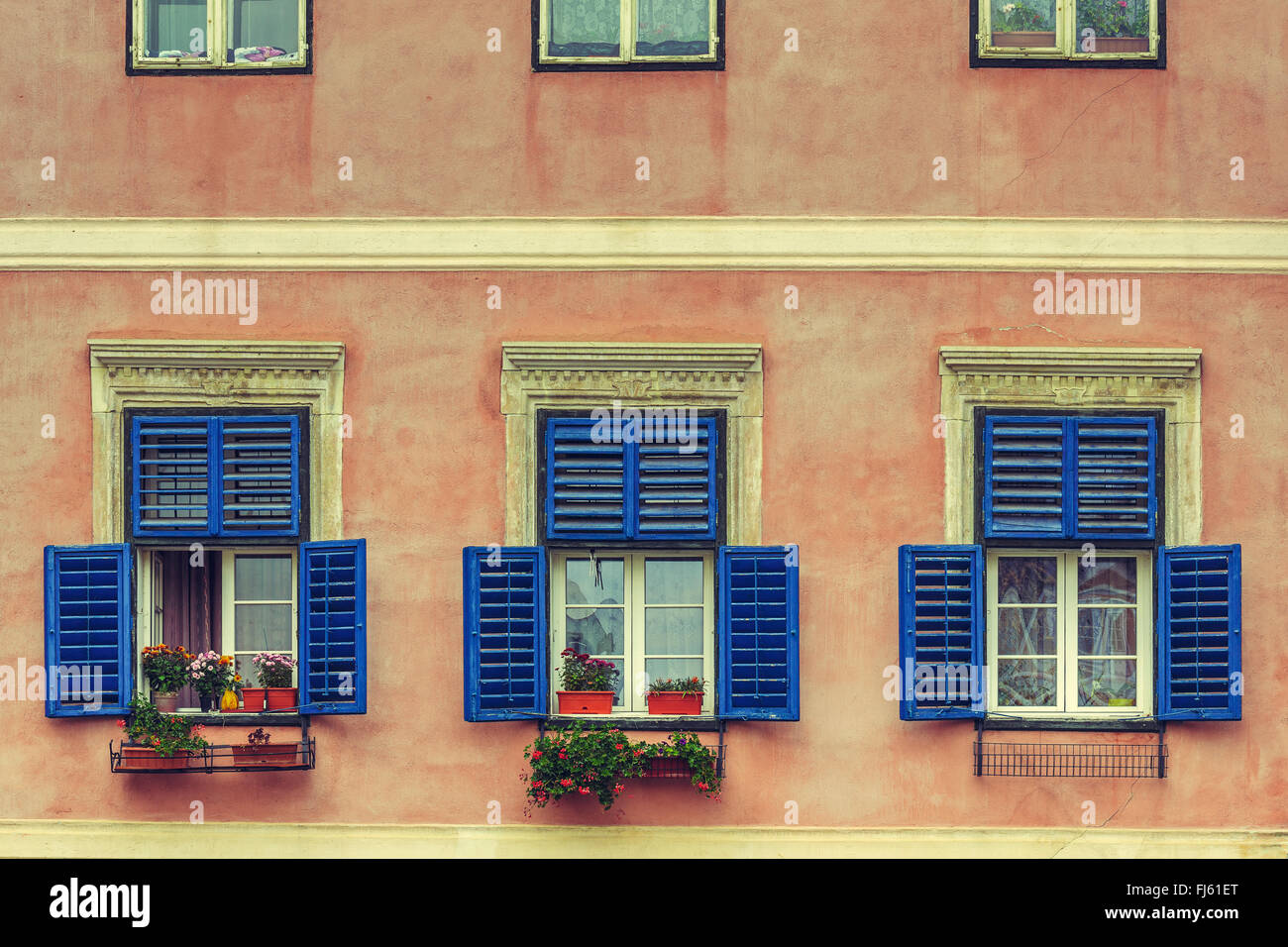 Wide window with open shutters hi-res stock photography and images - Alamy