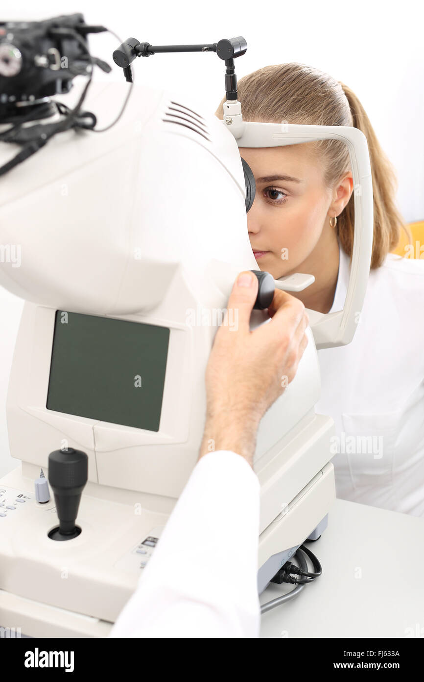The patient in ophthalmology clinic during the study of computer vision ...