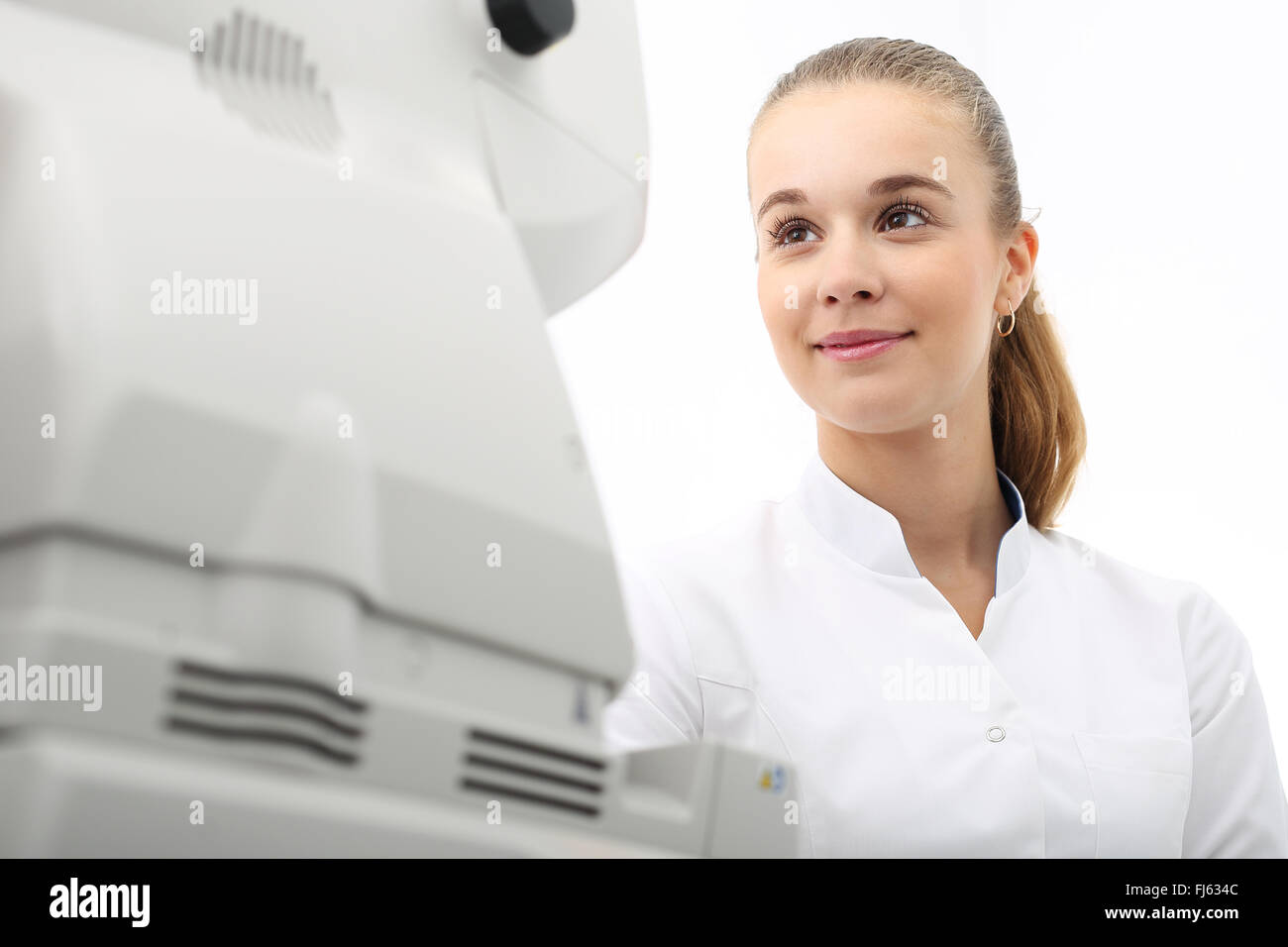 The patient in ophthalmology clinic during the study of computer vision ...