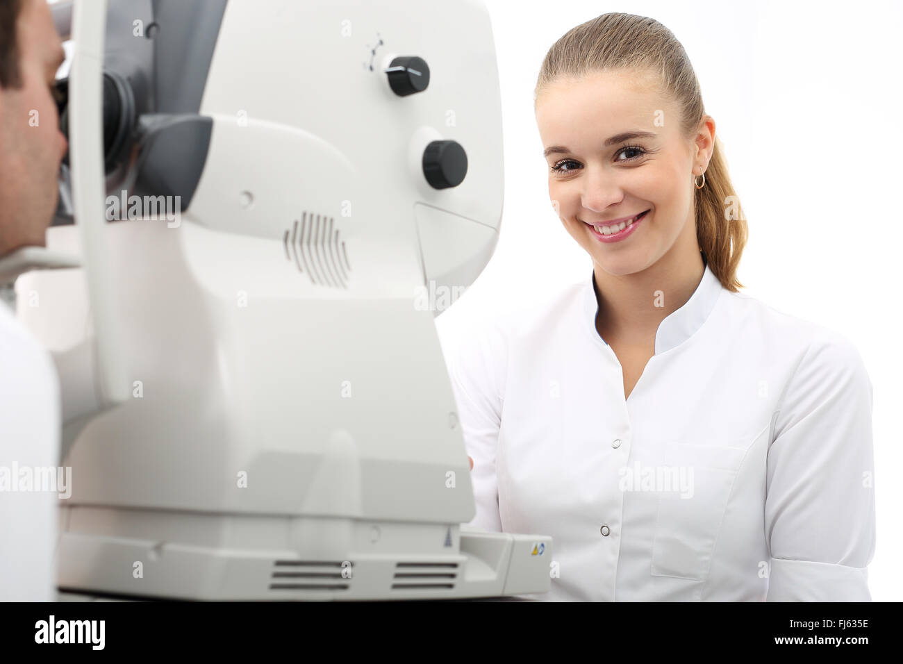 The patient in ophthalmology clinic during the study of computer vision ...