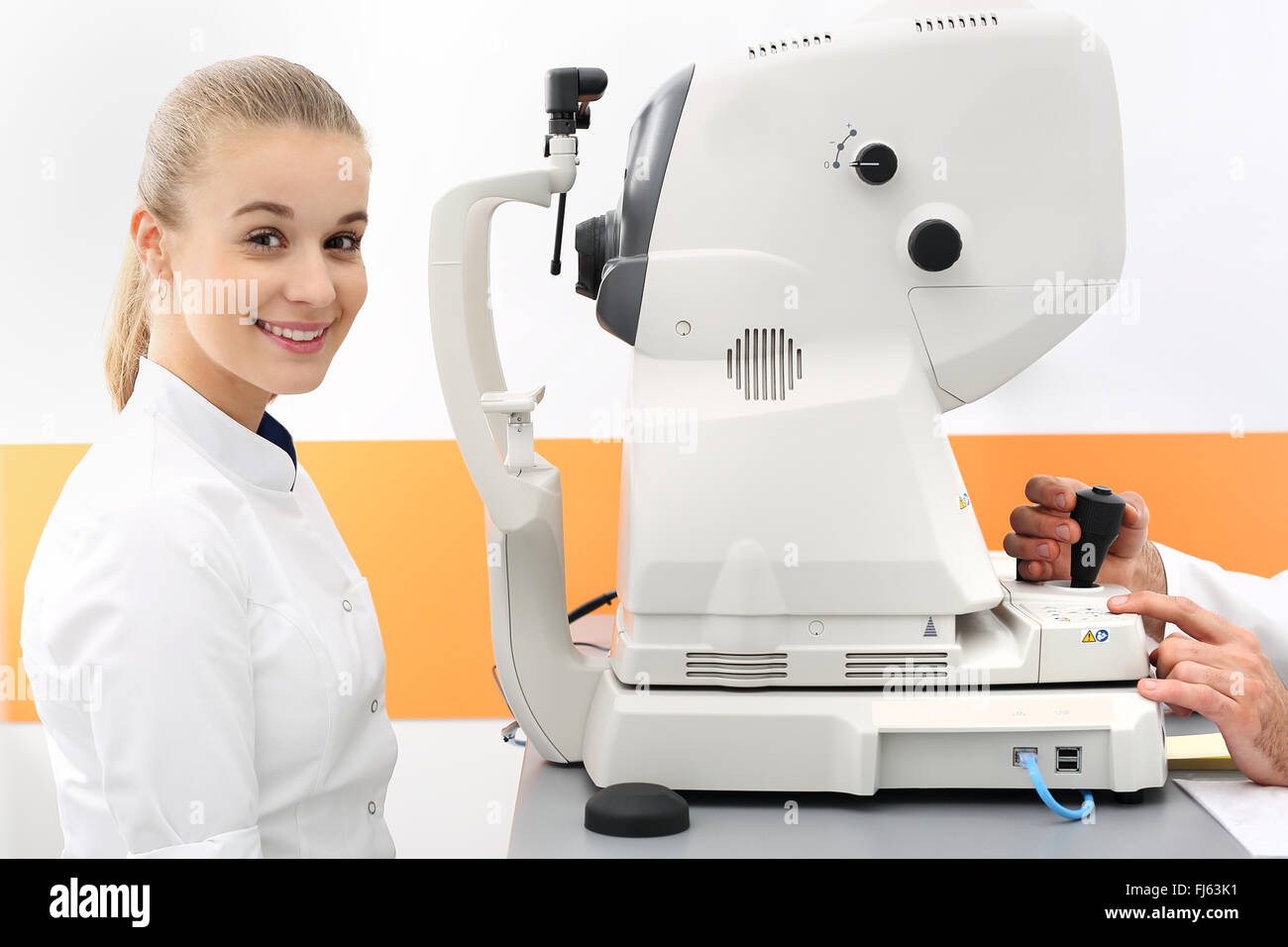 The patient in ophthalmology clinic during the study of computer vision ...